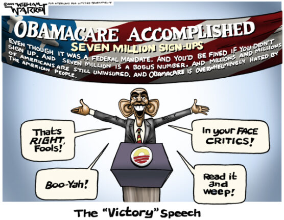 Cartoon: "Victory Speech"