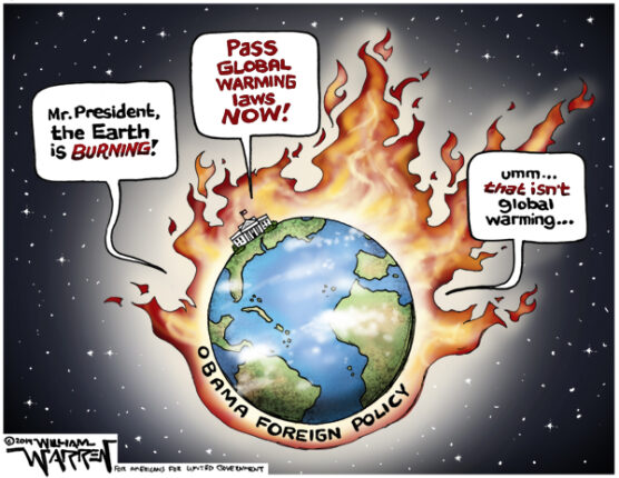 Cartoon: "The Earth is burning"